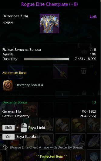 Rogue Elite Set +8 ( dex 4 Rün ) - Klasgame.com