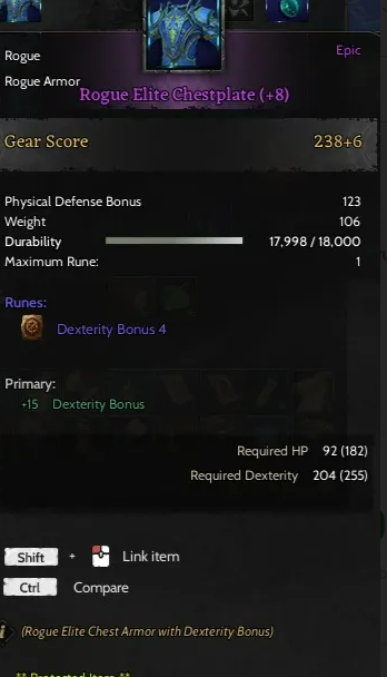 +8 ROGUE ELİTE SET DEX 13 RUN DD 4 KAFALIK - Klasgame.com