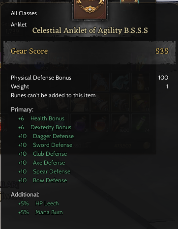 B-S-S-S Dex Celestial Anklet - Klasgame.com