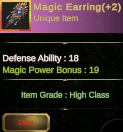 DUAL +2 MAGİC EARRİNG / ARES - Klasgame.com