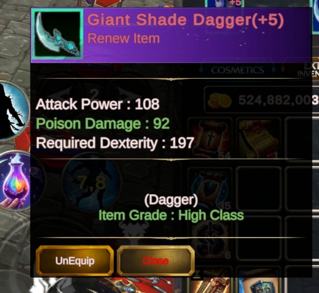 +8 Giant shade dagger (exp shard) aura - Klasgame.com