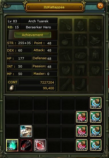 Sell Warrior Char 83/15 Max 7.2M Nps ( RGB Tag ) 90 Def - Klasgame.com