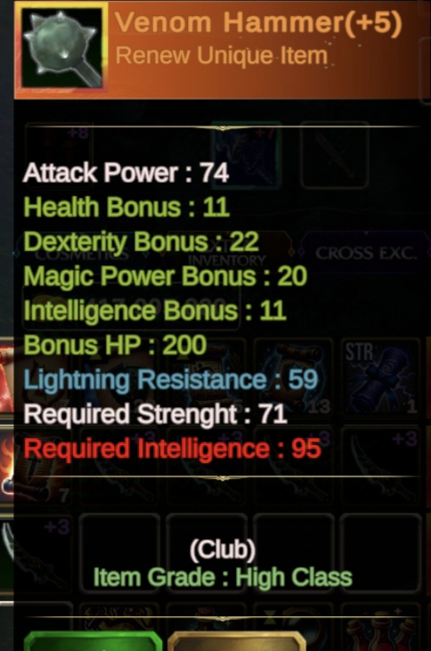SELL +8 LOBO HAMMER ( VENOM HAMMER ) SERVER'DA TEK - Klasgame.com