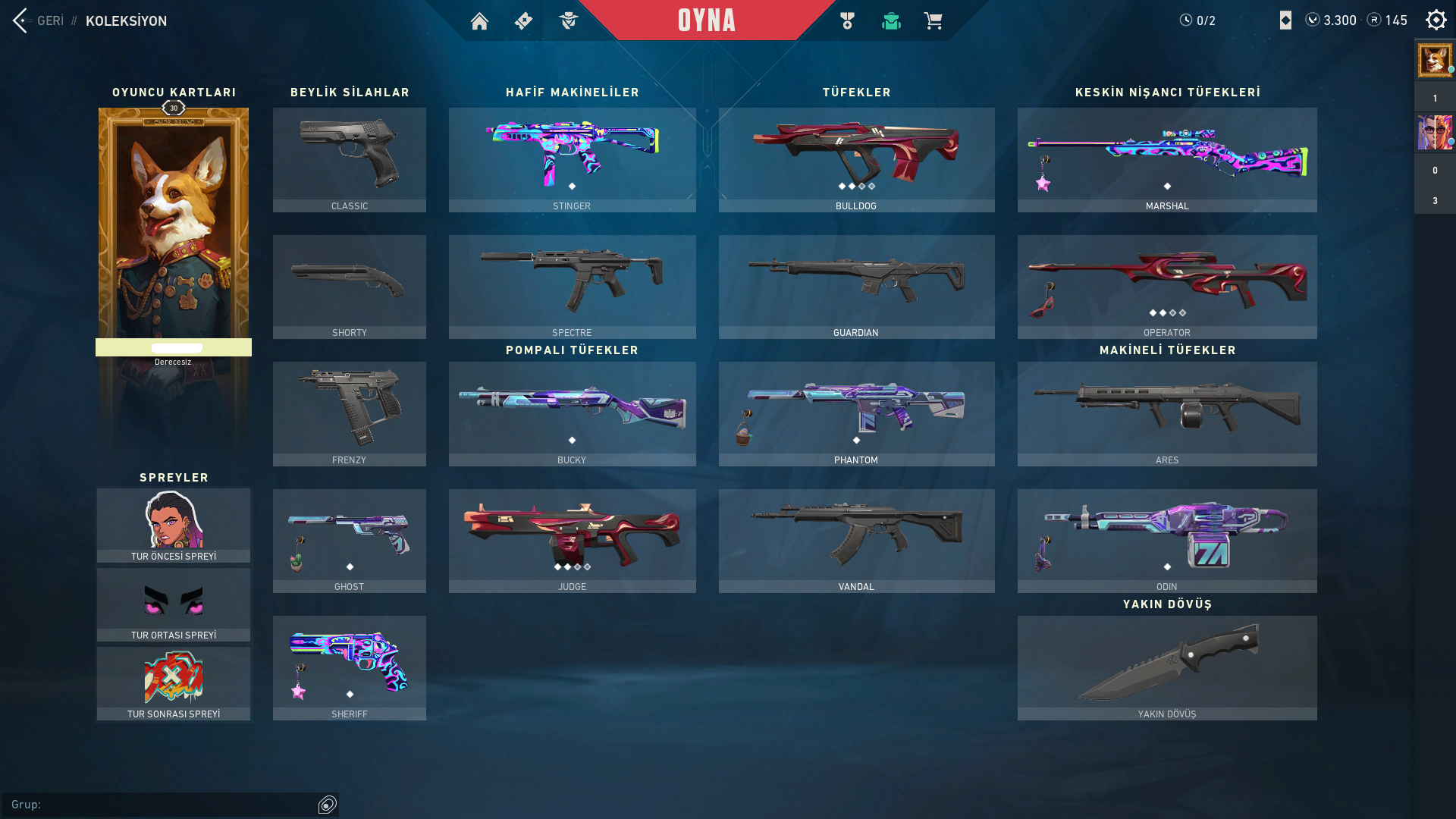 VALORANT BATTLEPASS ve 3300 VP YÜKLÜ 20 LEVEL GOLD 3 Hesap - Klasgame.com