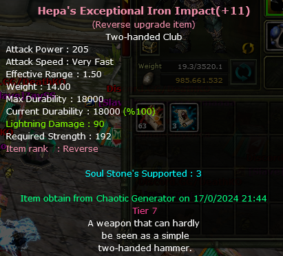 +11 Rebirth Hepa's Exp Iron Impact (+9) - Klasgame.com