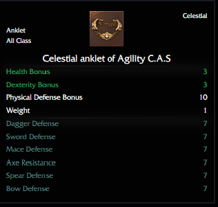 CELESTİAL ANKLET OF AGİLİTY C.A.S. (DEX - HP) - Klasgame.com