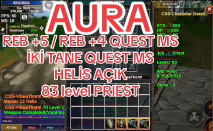 REB +5 / REB +4 QUEST MS İKİ TANE QUEST MS HELİS AÇIK 83 level PRIEST ...