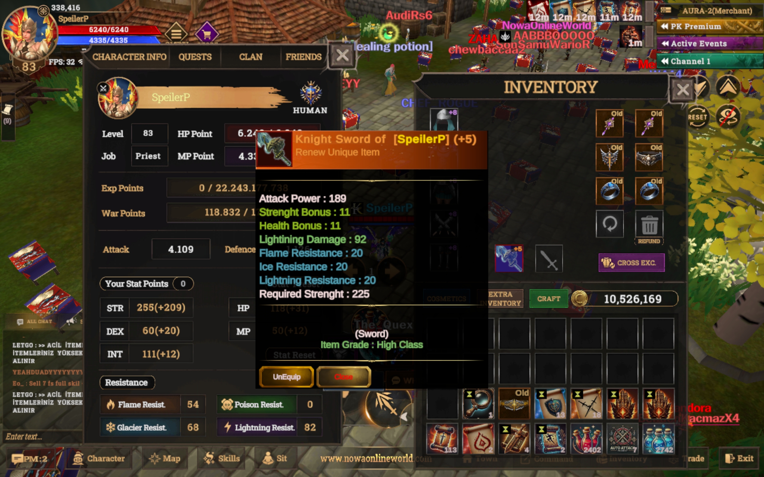 83 lvl +5 reb MS quest helis aktif PRİEST +20 relic - Klasgame.com