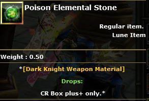 Poison elemental Stone -- (Dark Knight Dagger, Jamadar ve Polearm için ...