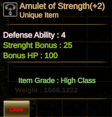 +2 AMULET OF STRENGTH (AOS) - Klasgame.com