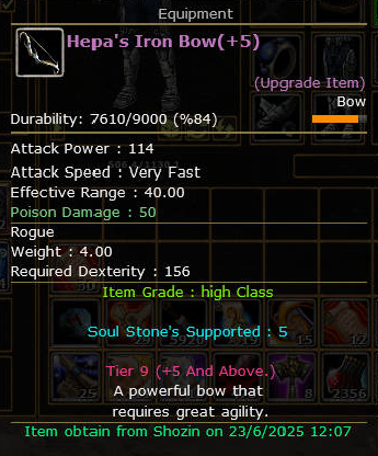 SELL +5 HEPA İRON BOW - Klasgame.com