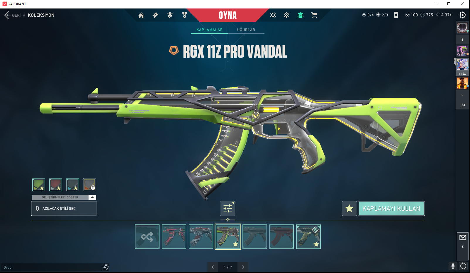 VALORANT 2020 Champions + RGX VANDAL ve sezon bileti skinleri ...