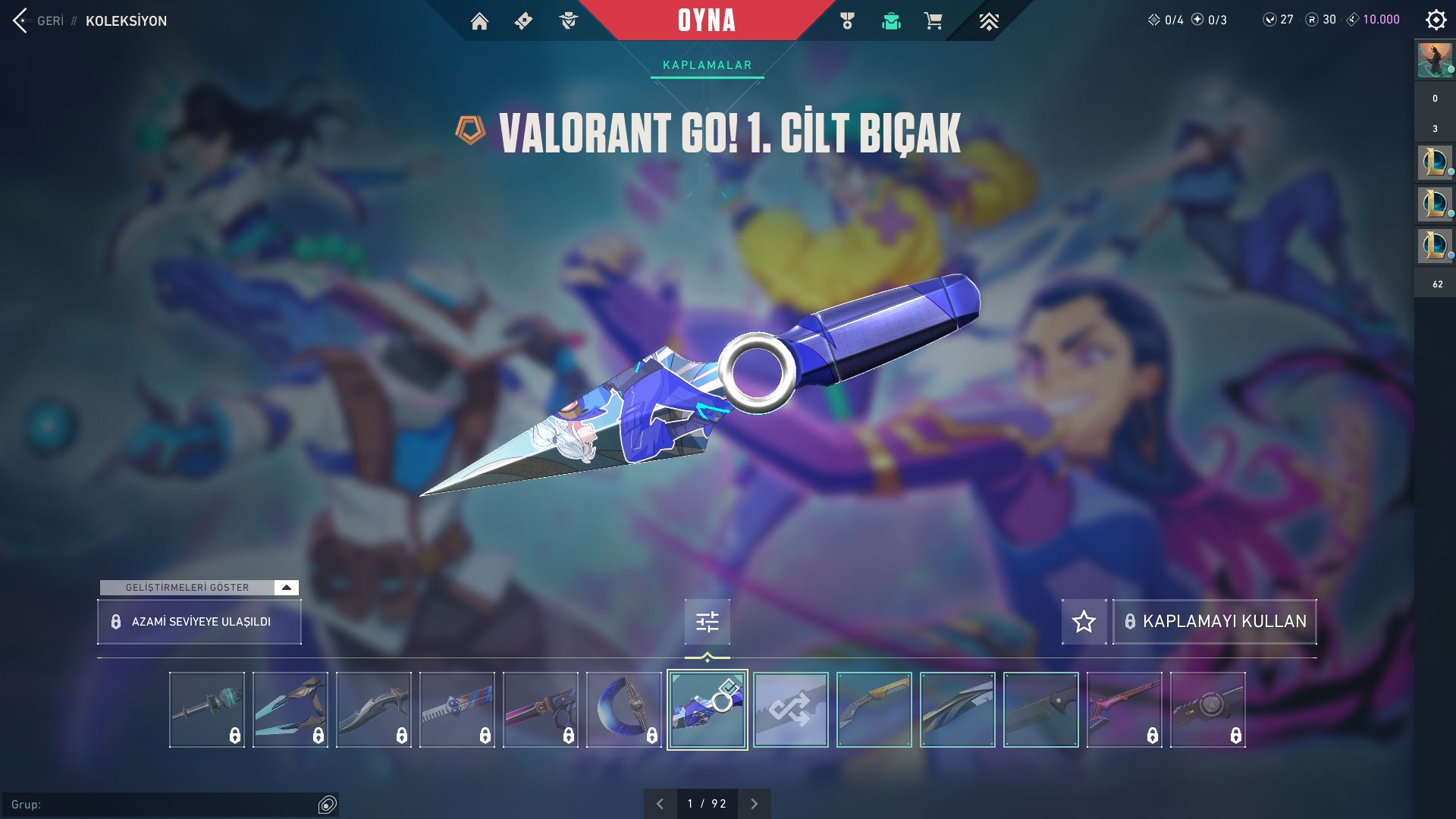 Plat3 Valorant go bıçağı 3vandal skinli yağmacı phantom seri tetik ...