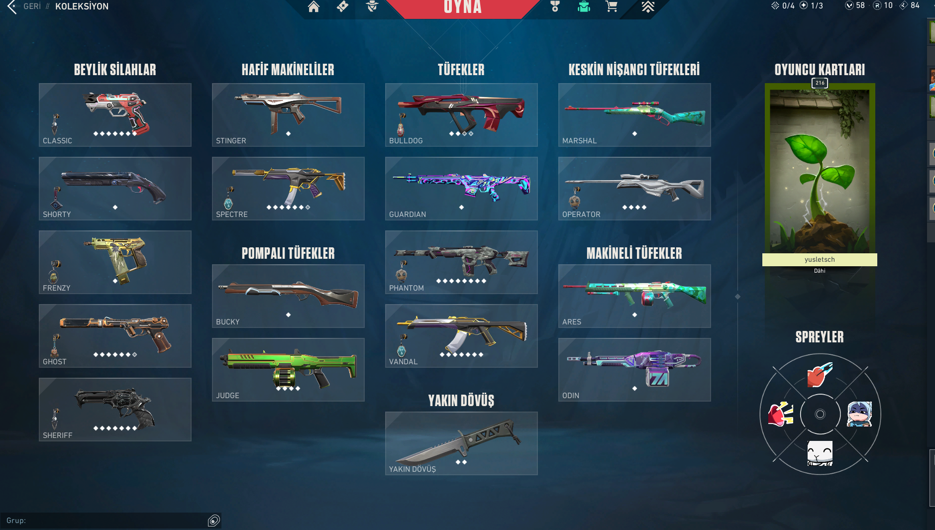 VALORANT TR İYON KARAMBİT BAYONET 215 LEVEL - Klasgame.com