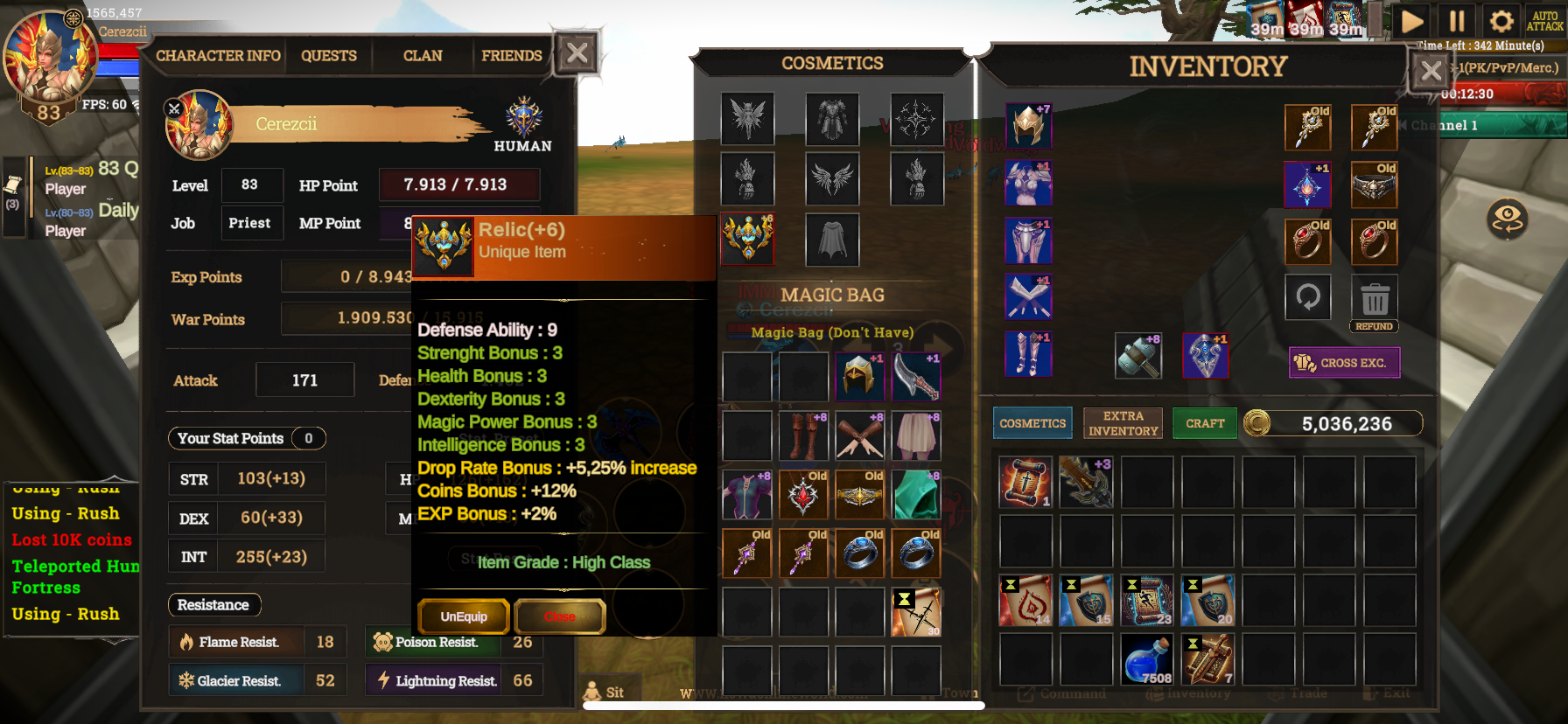 Helis ve toplu cc açık 1.9m NP’li +7 reb Quest kalkan Priest - Klasgame.com
