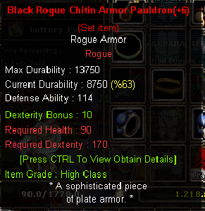 +6 BLACK ROGUE CHİTİN PAULDRON - Klasgame.com