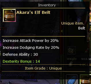 AKARA ELF BELT +0 - Klasgame.com
