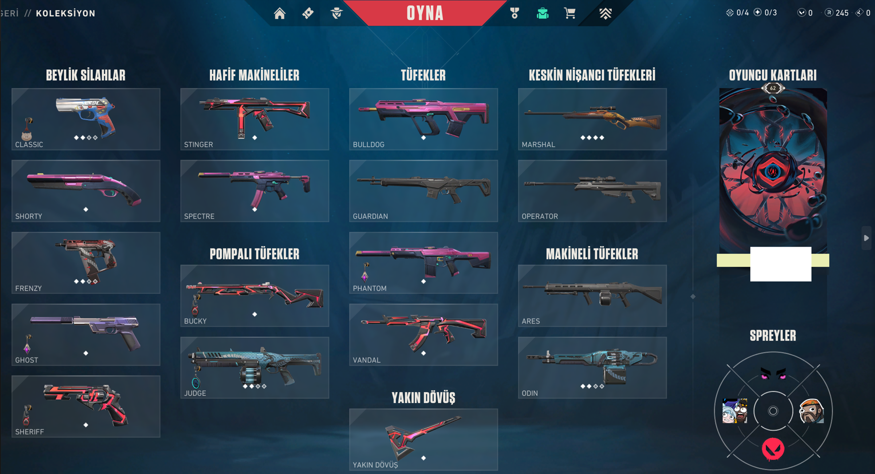 15 SKİNS 1 KNİFE .SYS SET MAİLLİ MAİNLİK HESAP ACC - Klasgame.com