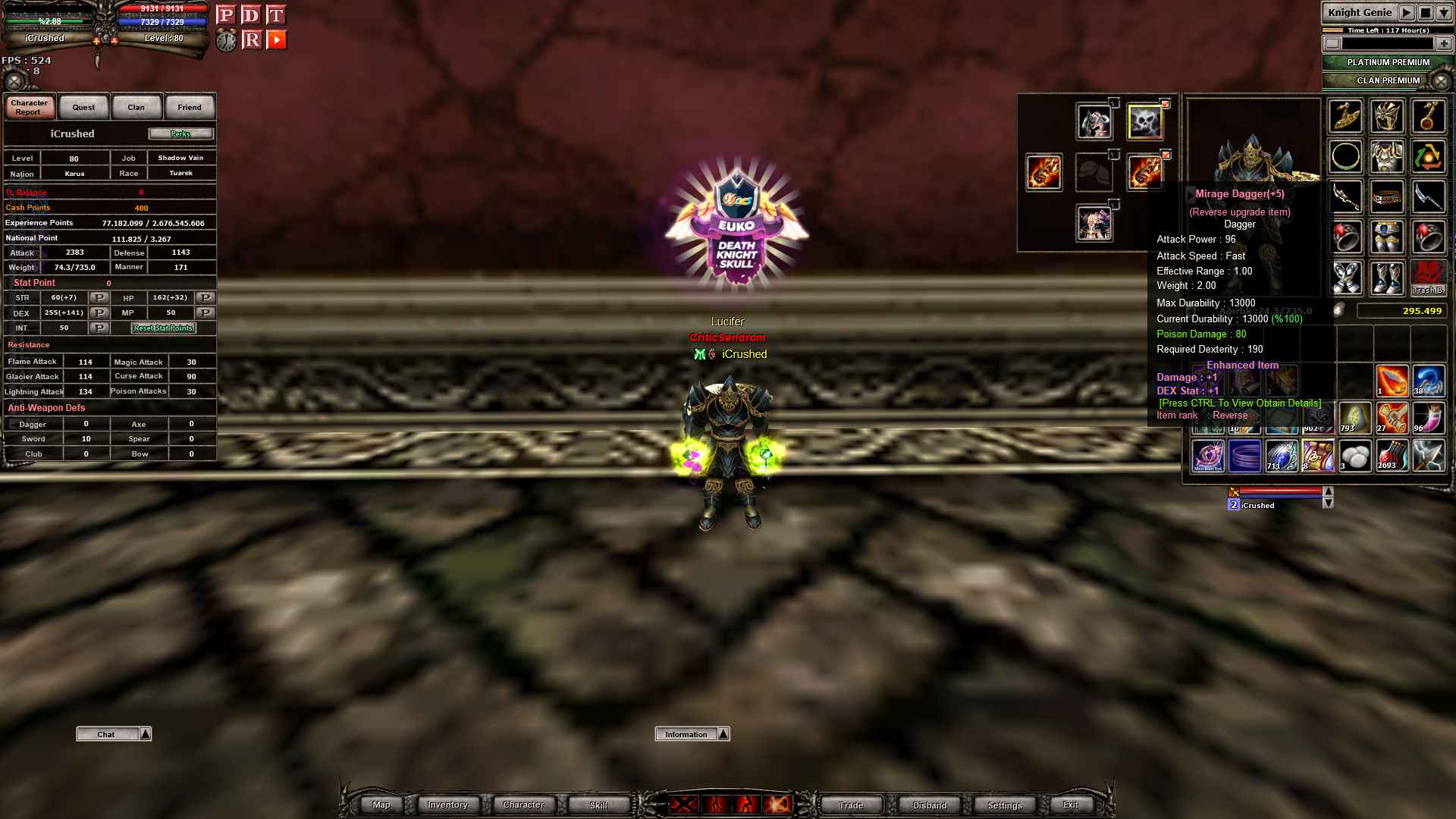 80LV FULLL PKYA HAZIR +8 MDLİ İRON SET MYTHRIL SETLİ ASAS - Klasgame.com