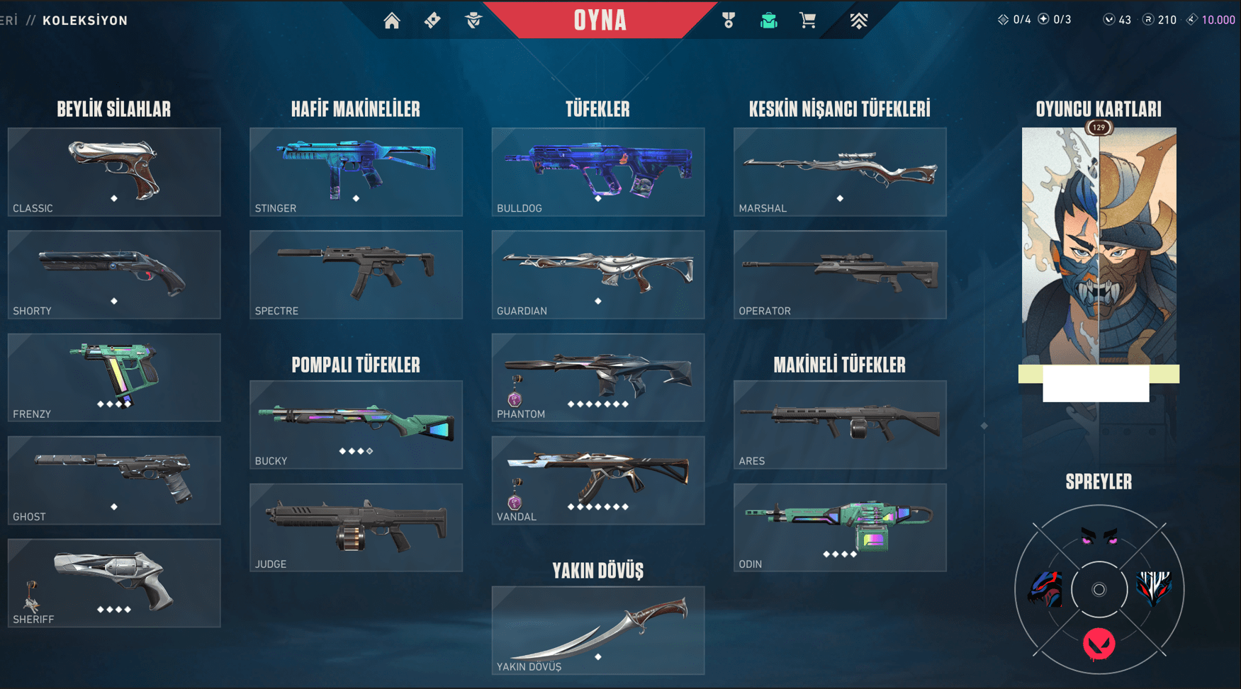 24 SKİNS 1 KNİFE 209 LV LOL 92 COSTUM TR HESABI MAİLLİ MAİNLİK HESAP ...