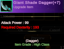 +7 Exp Shard ( Giant Shade Dagger ) - Klasgame.com