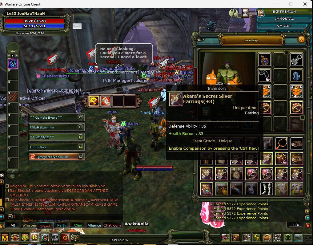 dual +3 akara silver secret eaarring sse - Klasgame.com