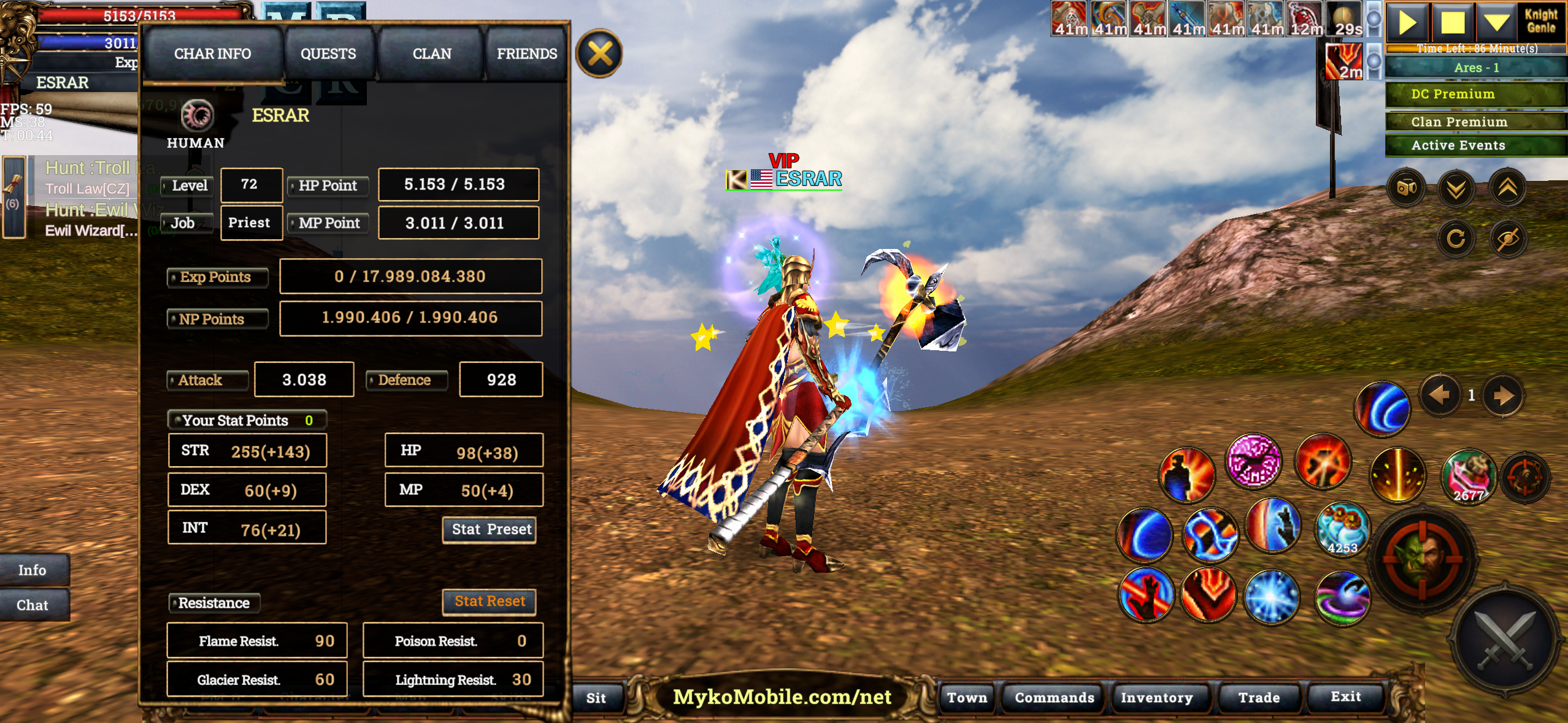 RİNGDE 72 Lv Battle Priest / 70 Ve 72 Skilleri açık(+5 Quest Kalkanlı ...