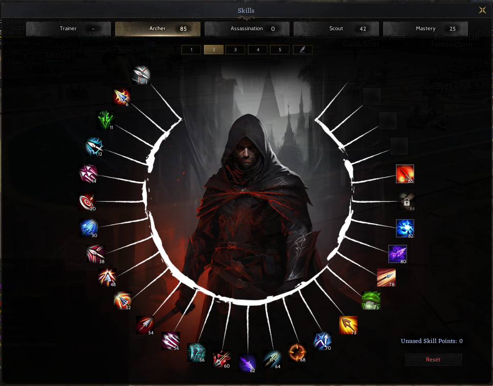 85 lvl Archer full skill +8 Vixen +7 imp set NFT bana ait - Klasgame.com
